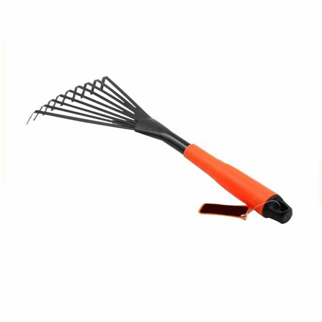 Professional 16-Inch Steel Garden Rake with Ergonomic Grip and 9 ...