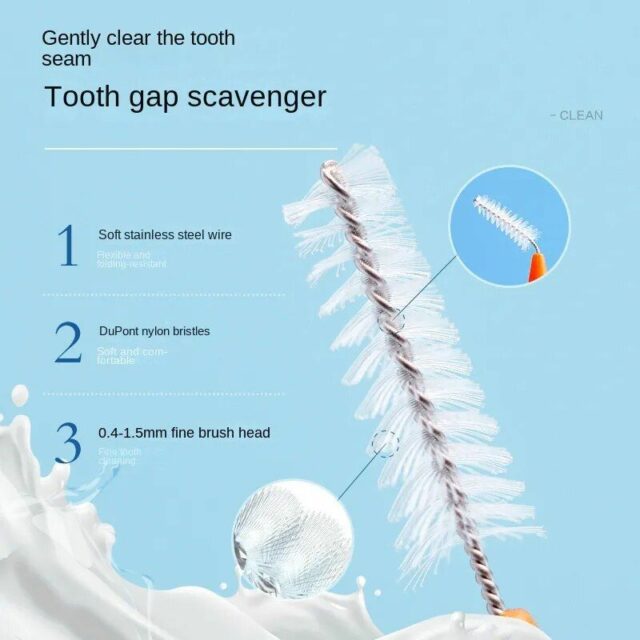 Comprehensive 60-Piece Interdental Brush Set for Optimal Oral Hygiene